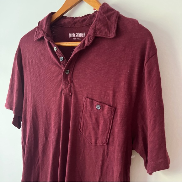 Todd Snyder | Shirts | Todd Snyder Size Large Slub Cotton Maroon Pocket ...